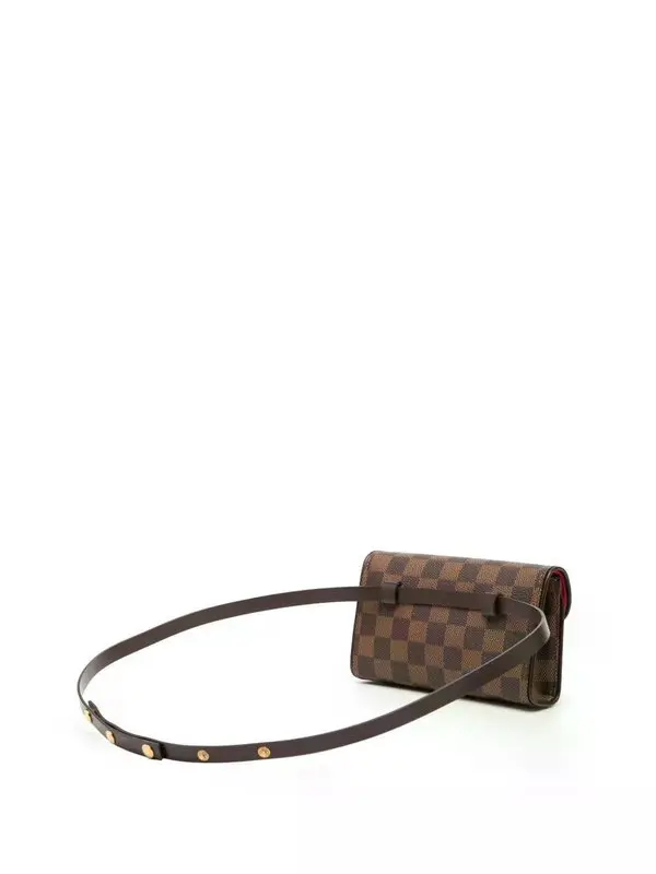 LOUIS VUITTON 2006 Damier Ebene Pochette Florentine Belt Bag - Brown