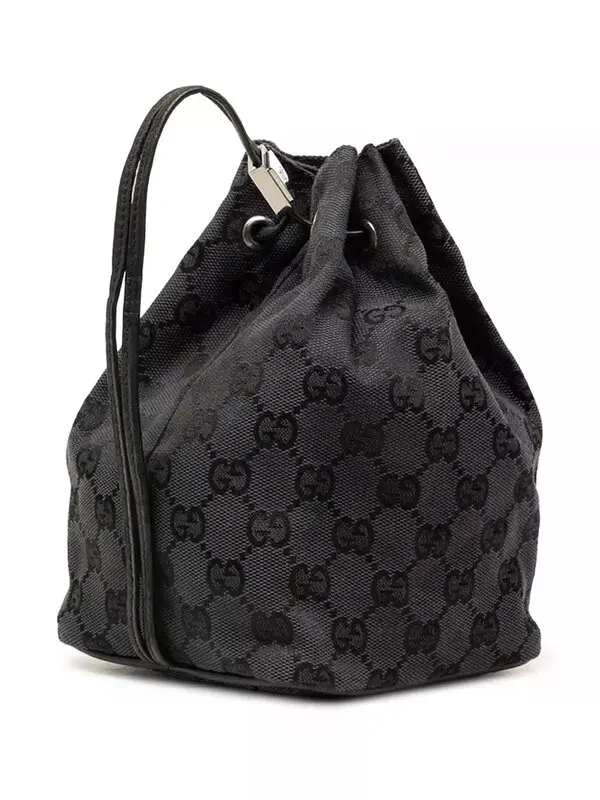 Gucci Gg Canvas Drawstring Bucket Bag