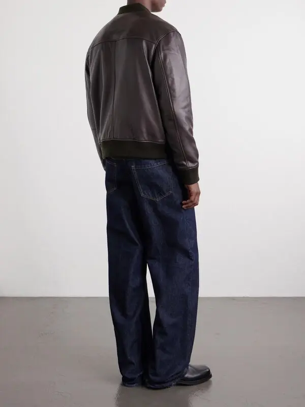 Officine Générale Maony Leather Bomber Jacket