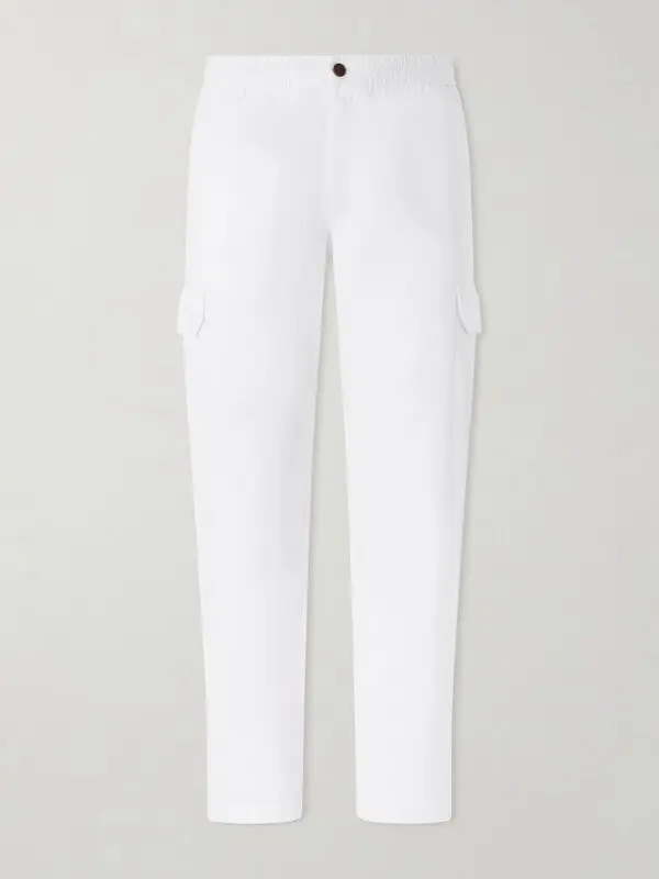Mr P. Tapered Cotton And Linen-blend Trousers - White