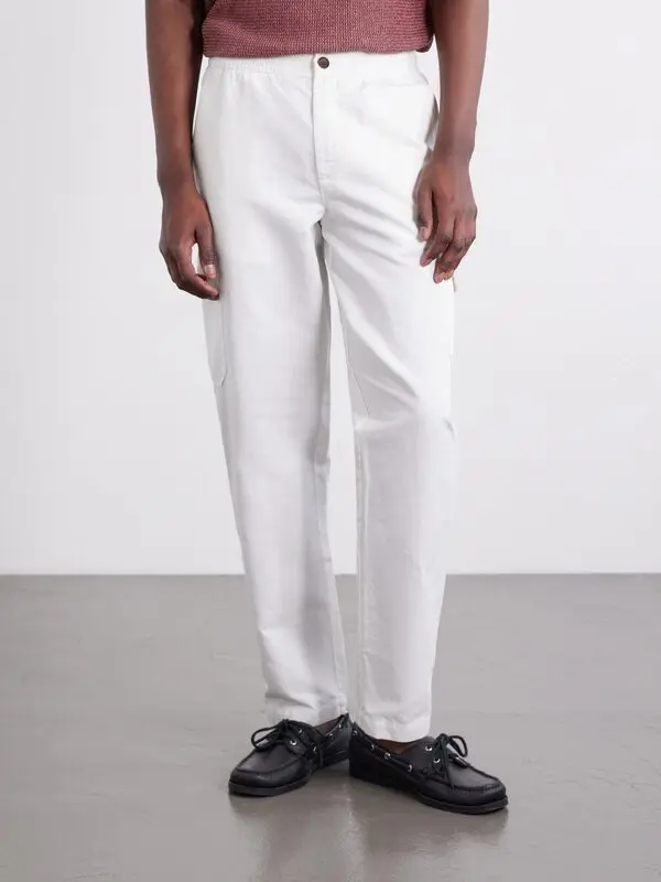 Mr P. Tapered Cotton And Linen-blend Trousers - White