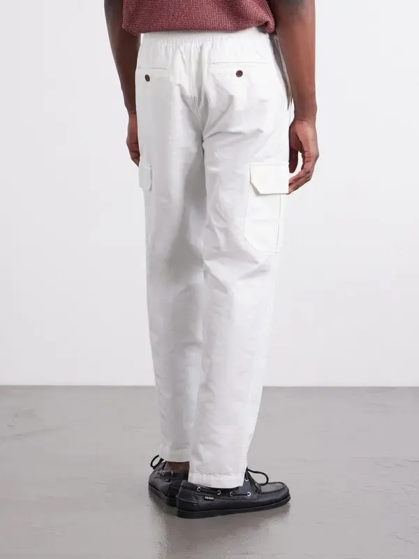 Mr P. Tapered Cotton And Linen-blend Trousers - White