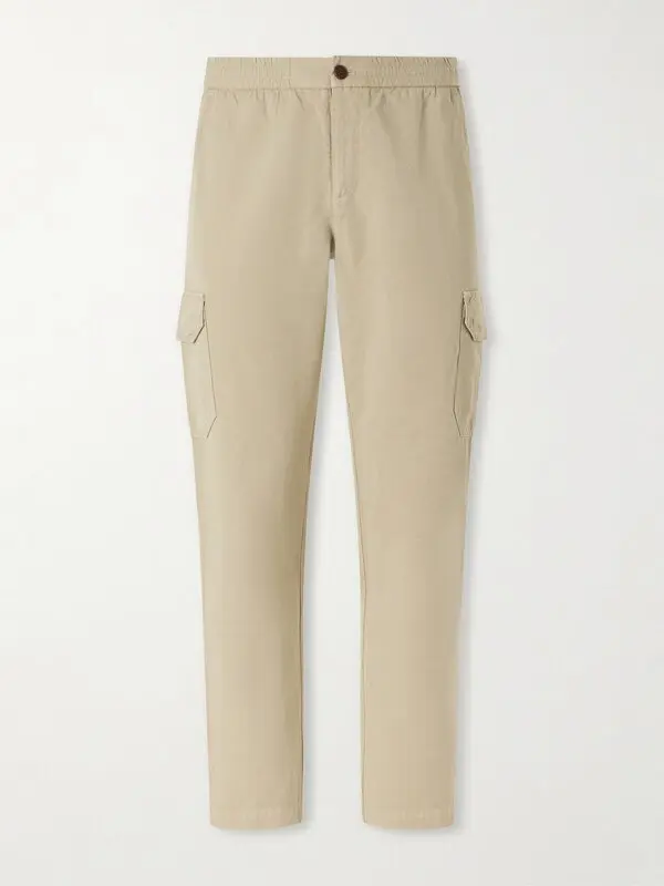 Mr P. Tapered Cotton And Linen-blend Trousers - Neutrals
