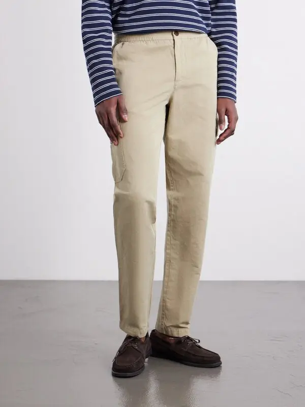 Mr P. Tapered Cotton And Linen-blend Cargo Trousers - Neutrals
