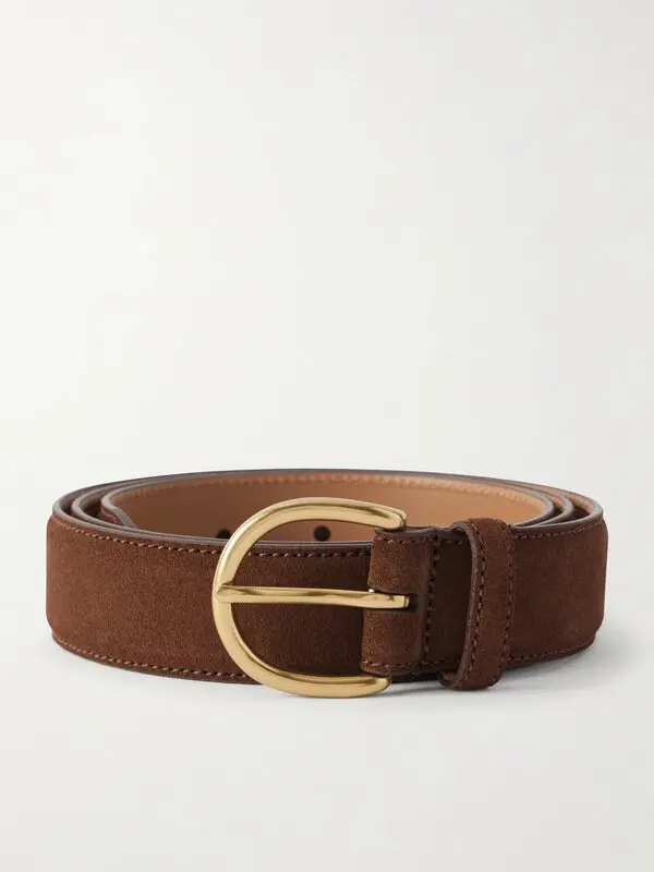 MORJAS 3cm Suede Belt - Brown