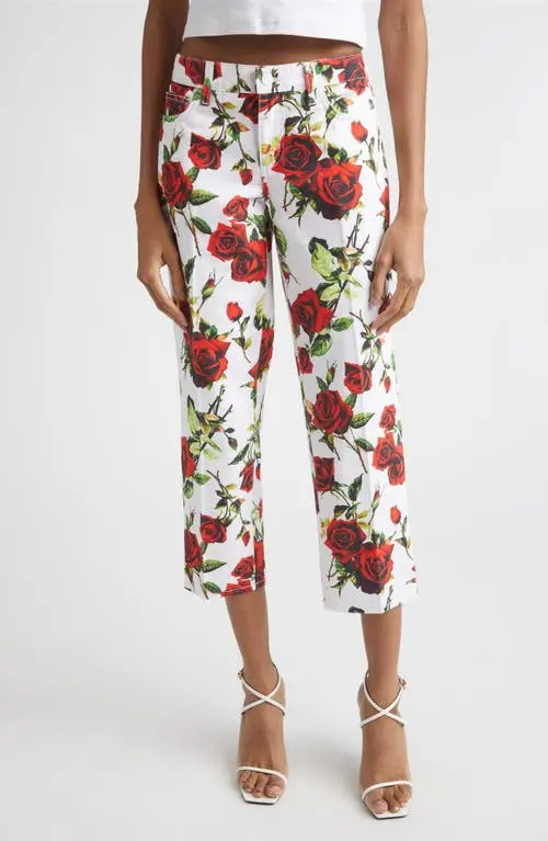 L'Agence Blaine Crop Stovepipe Jeans - Butterfly Jungle