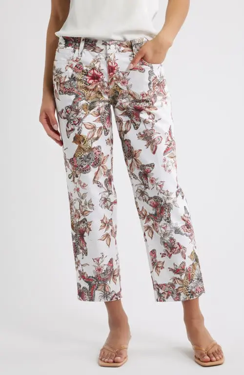 L'Agence Blaine Crop Stovepipe Printed Jeans - Butterfly Jungle
