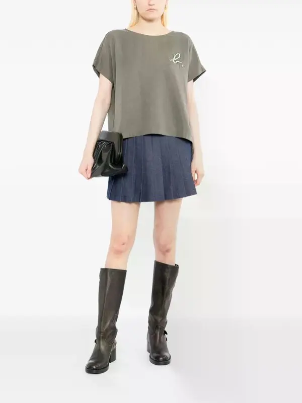 AGNES B. Logo-embroidered Blouse
