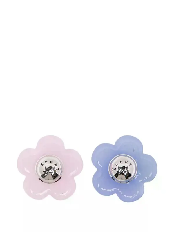 AGNES B. Flower Stud Earrings - Silver