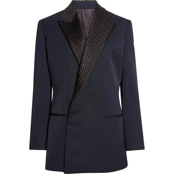 Bottega Veneta Intrecciato Lapel Blazer - 4071 Midnight Blue