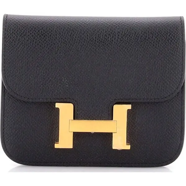Hermès Constance Slim Wallet Epsom - Noir