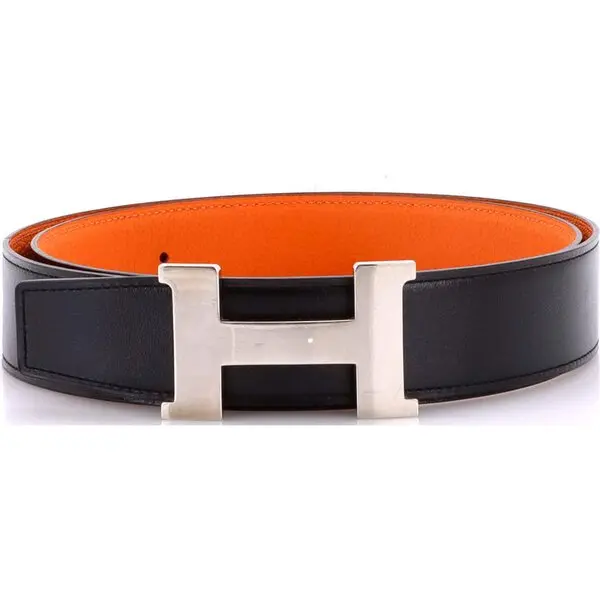 Hermès Constance Reversible Leather Wide Belt - Black