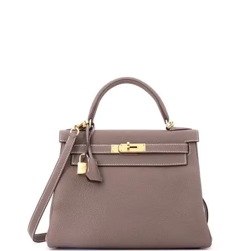 Hermès Kelly Handbag Togo With Gold Hardware 28 - Grey