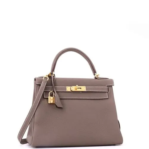 Hermès Kelly Handbag Togo With Gold Hardware 28 - Grey