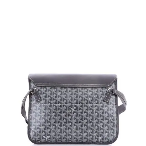 Goyard Coursier Messenger Bag Coated Canvas And Leather - Grey