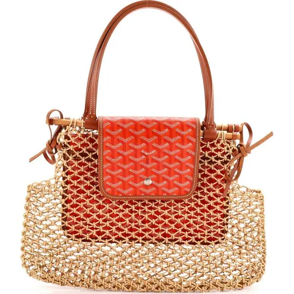 Goyard Aligre Bag Raffia Net With Coated Canvas - Orange