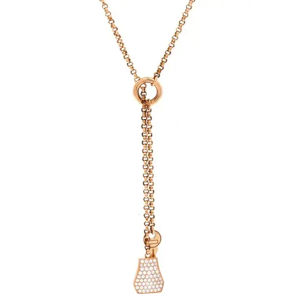 Hermès Kelly Clochette Pendant Necklace 18k With Diamonds Small - Rose Gold