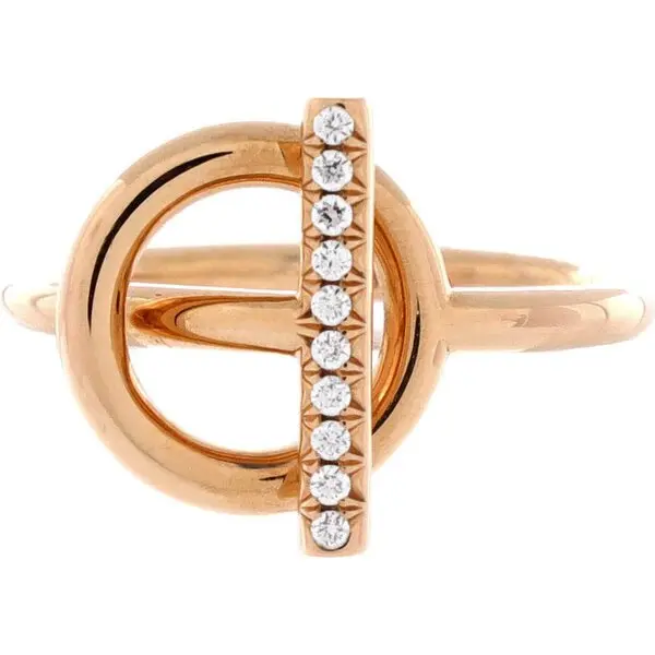 Hermès Echappee 18k And Diamond Ring - Rose Gold