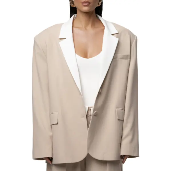 JLUXLABEL Command Oversized Blazer - Beige