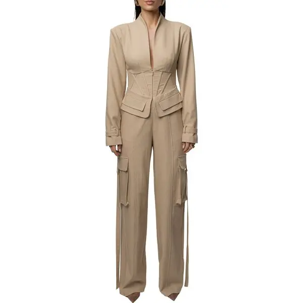 JLUXLABEL Day Off Cargo Jumpsuit - Stone