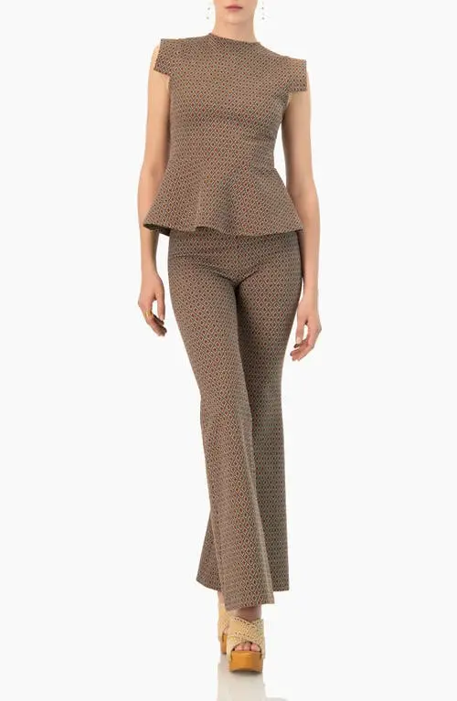 IVONNE Geometric Jacquard Flared Pants