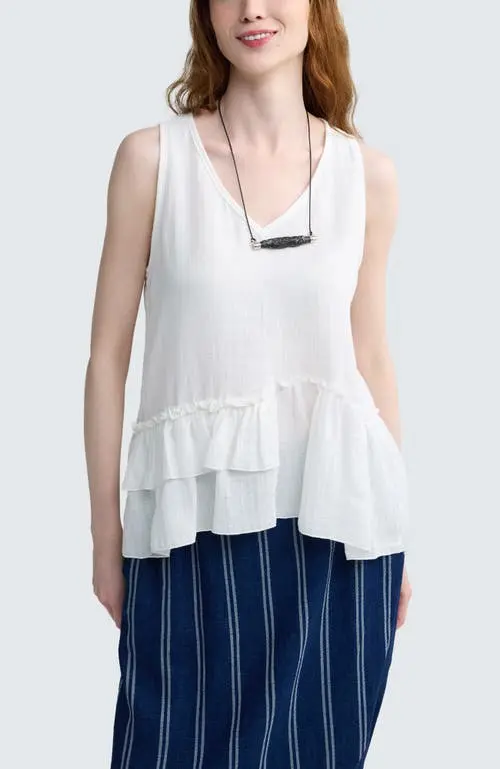 LUUKAA Camellia Ruffled Muslin Top - Ecru