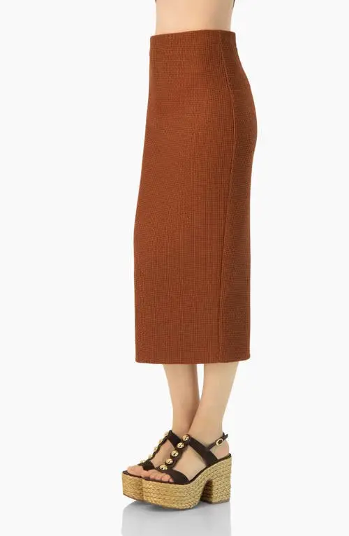 IVONNE Textured Knit Midi Skirt With Back Slit