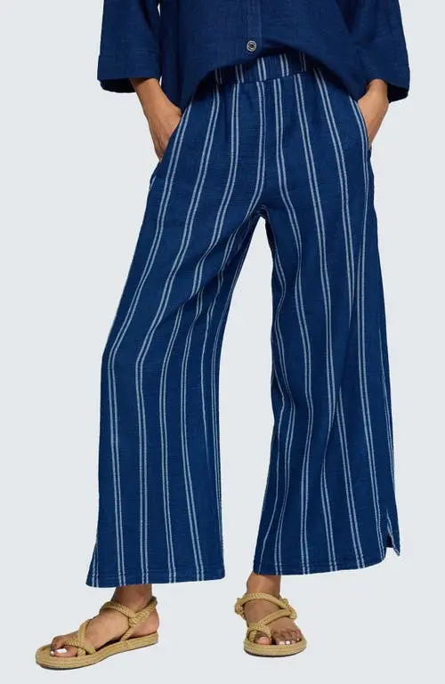 LUUKAA Azalea Denim Muslin Pants - Stripe Denim