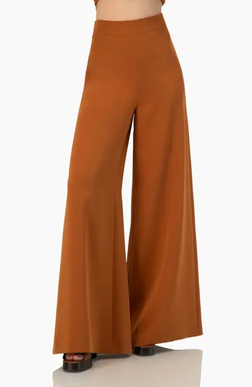 IVONNE Solid Ultra Wide-leg Pants - Brown