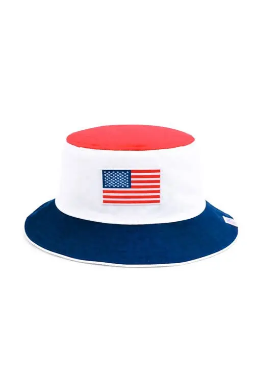 BITS & BOWS American Flag Embroidered Bucket Hat - Red/white/blue