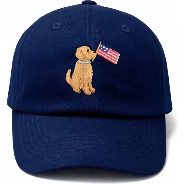 BITS & BOWS American Dog Baseball Cap - Navy Blue