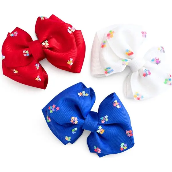 BITS & BOWS Firecracker Hair Bow Set - Red/white/blue