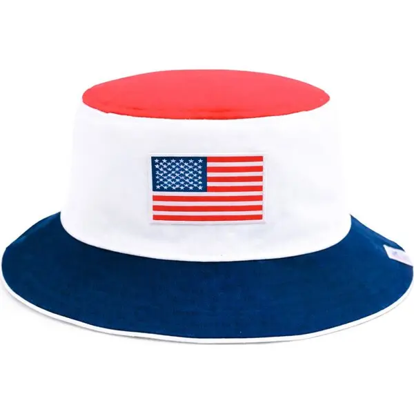 BITS & BOWS American Flag Embroidered Bucket Hat - Red/white/blue