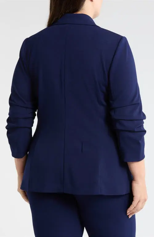 Anne Klein Ruched Sleeve Blazer