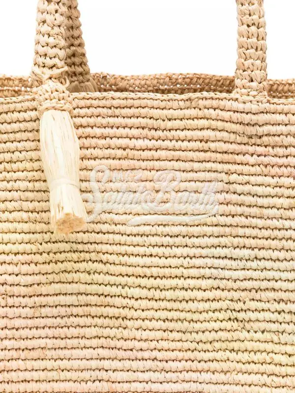 MC2 SAINT BARTH Embroidered Raffia Beach Bag