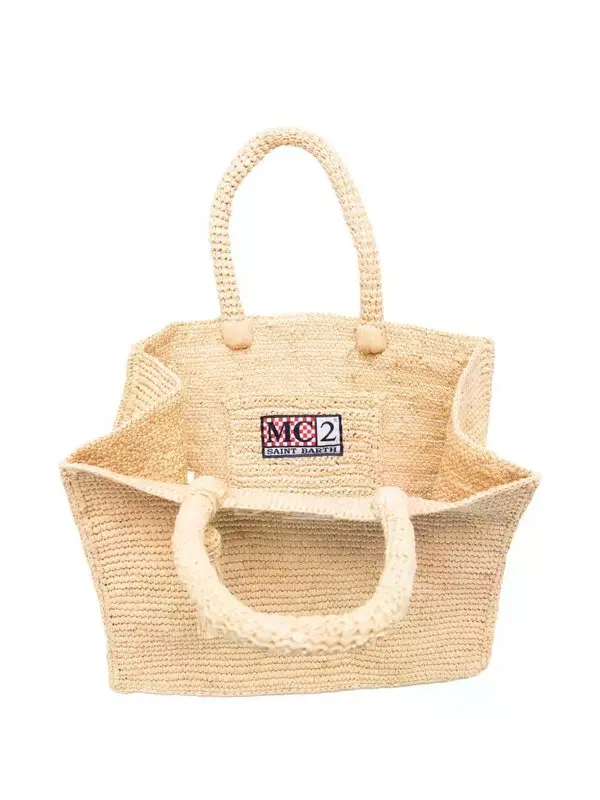 MC2 SAINT BARTH Embroidered Raffia Beach Bag