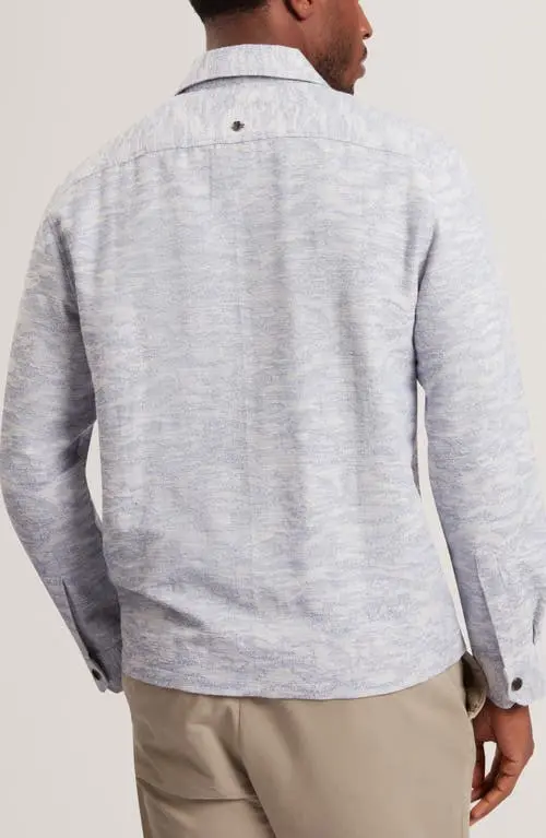 Ted Baker London Lerreto Jacquard Denim Zip Overshirt
