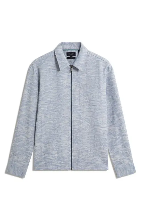 Ted Baker London Lerreto Jacquard Denim Zip Overshirt