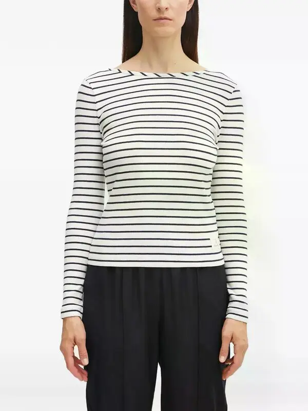 Barbour Striped Long-sleeved Top - White