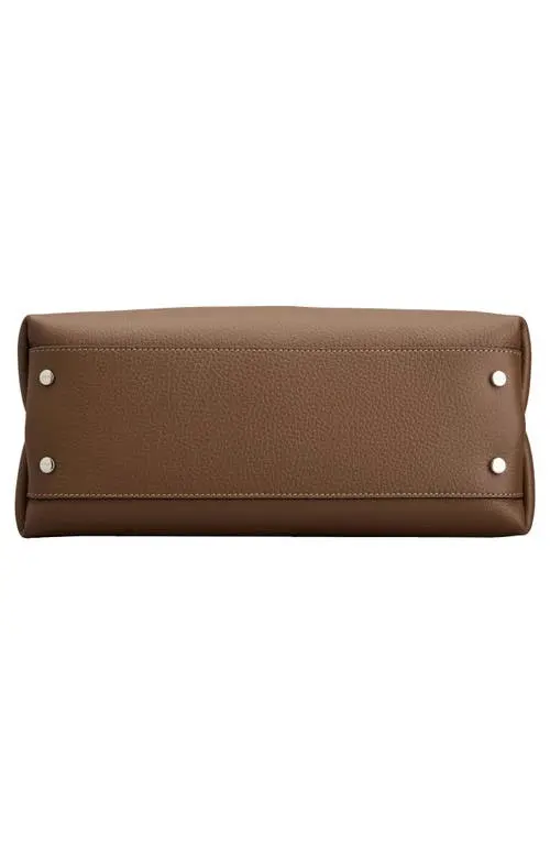 TOD'S Apa Leather Top Handle Bag - Noce/creta