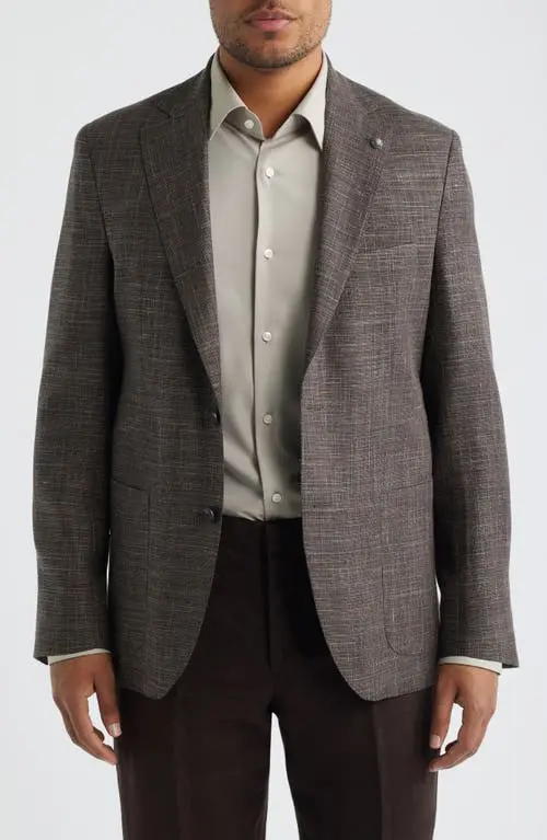JACK VICTOR Hampton Slub Wool Blend Sport Coat - Brown