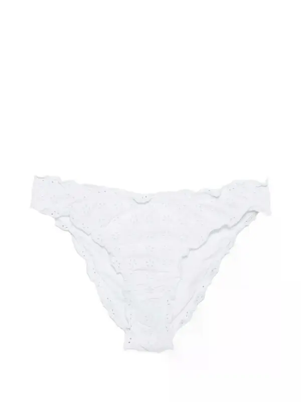 Polo Ralph Lauren Broderie Anglaise Ruffled Bikini Bottom - White