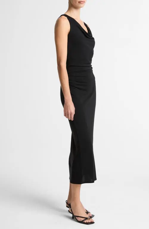 Vince Cowl Neck Matte Jersey Midi Dress