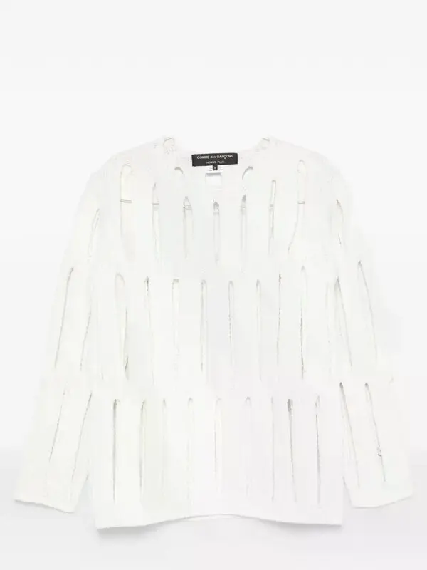Comme Des Garçons Cut-out Knit Sweater - White