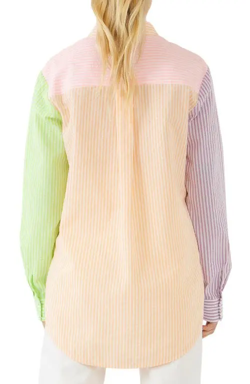 English Factory Stripe Colorblock Button-up Shirt