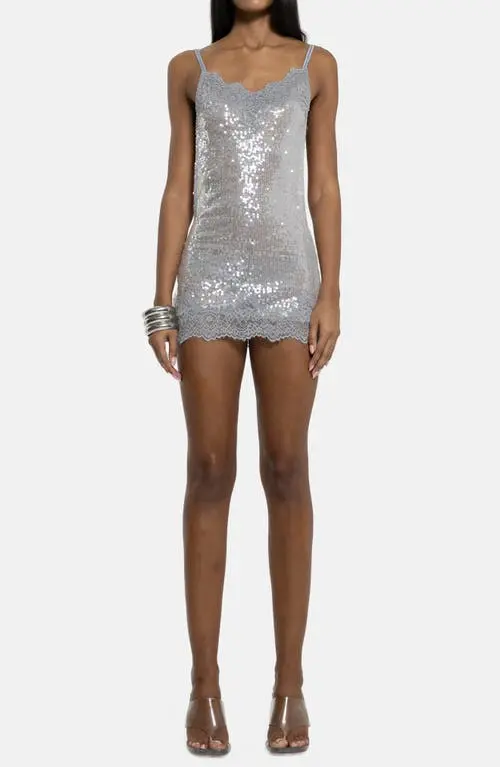 JADED LONDON Sequin Backless Minidress - Grey