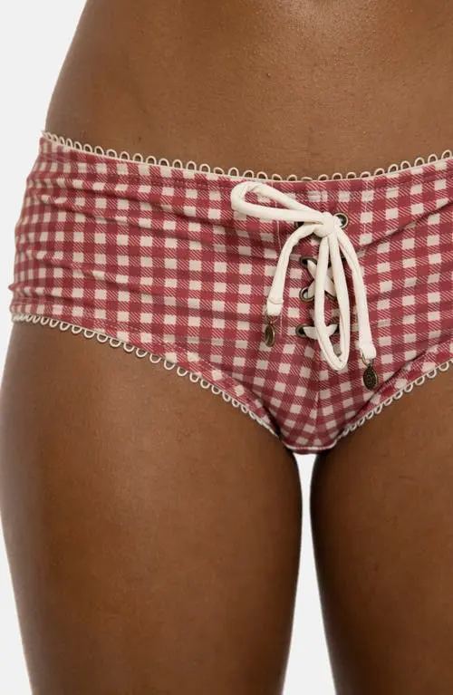 JADED LONDON Gingham Hot Pant Bikini Bottoms