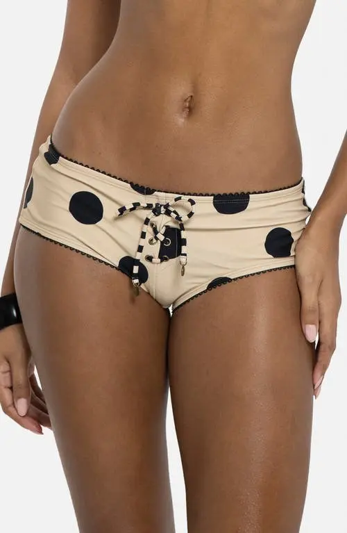 JADED LONDON Polka Dot Hot Pant Bikini Bottom - Black
