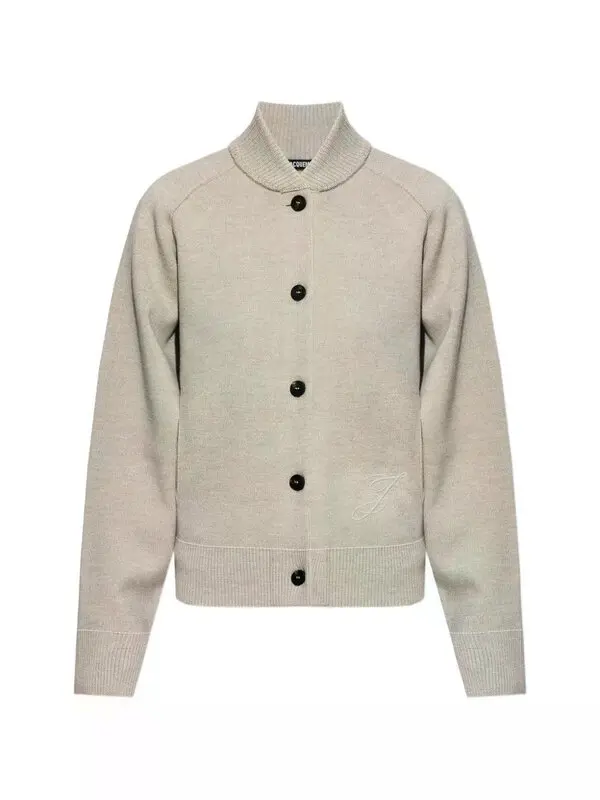 Jacquemus Logo-embroidered Button-up Sweater - Neutrals