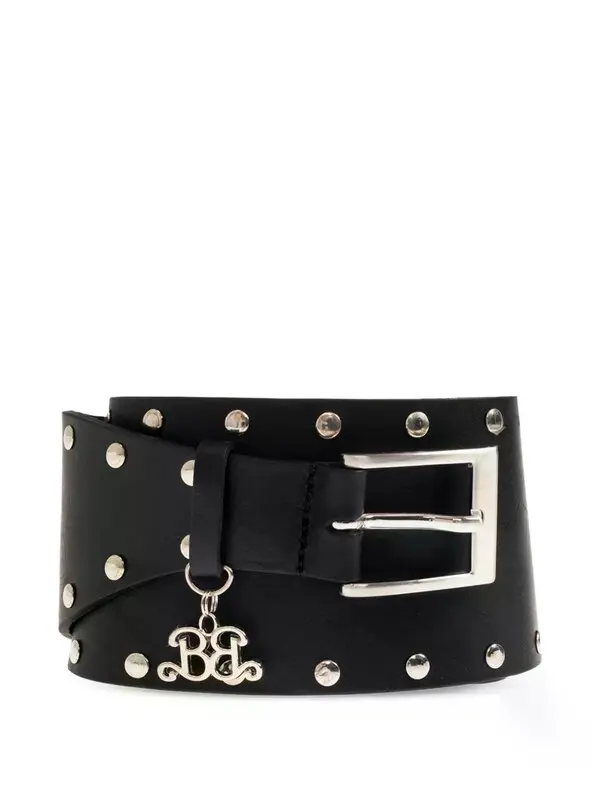 GESTUZ Studded Leather Belt - Black